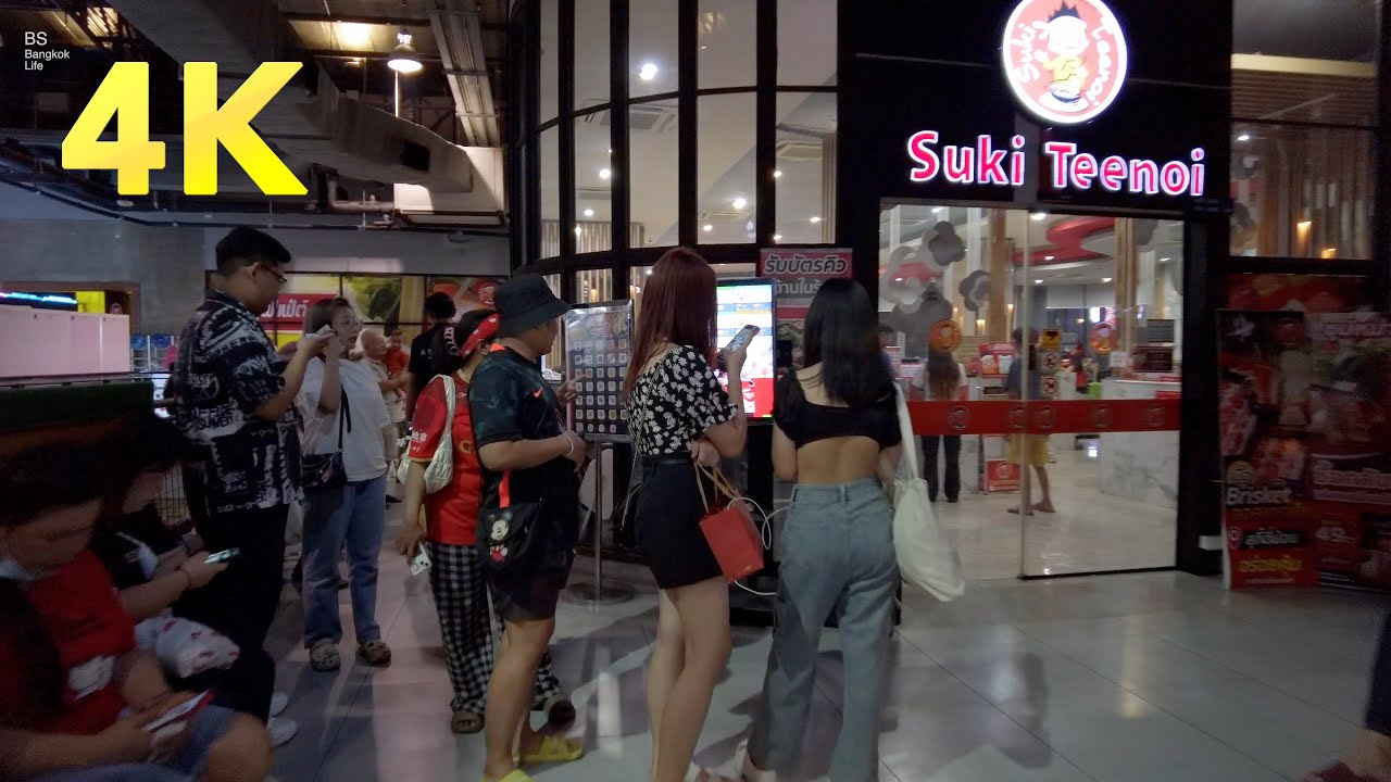 4K | Popular restaurant, Suki Teenoi at Suanplern Market / Bangkok ...