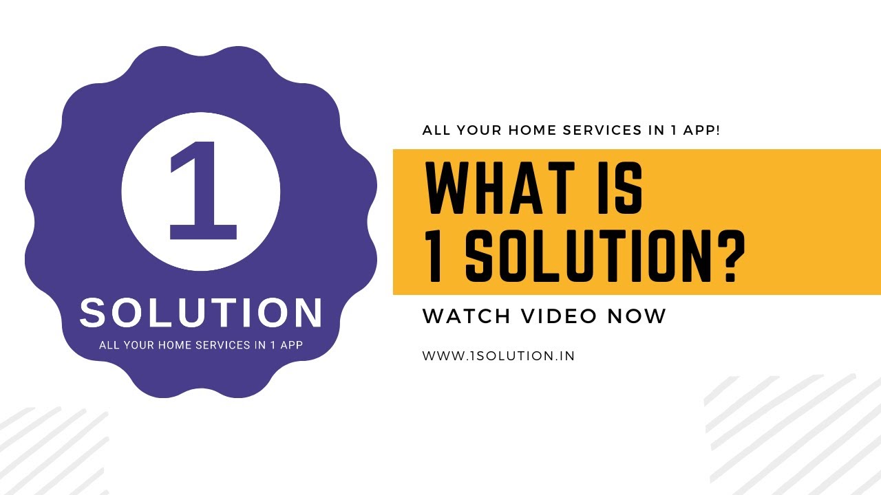 Welcome to 1 Solution: Revolutionizing Home Services - YouTube