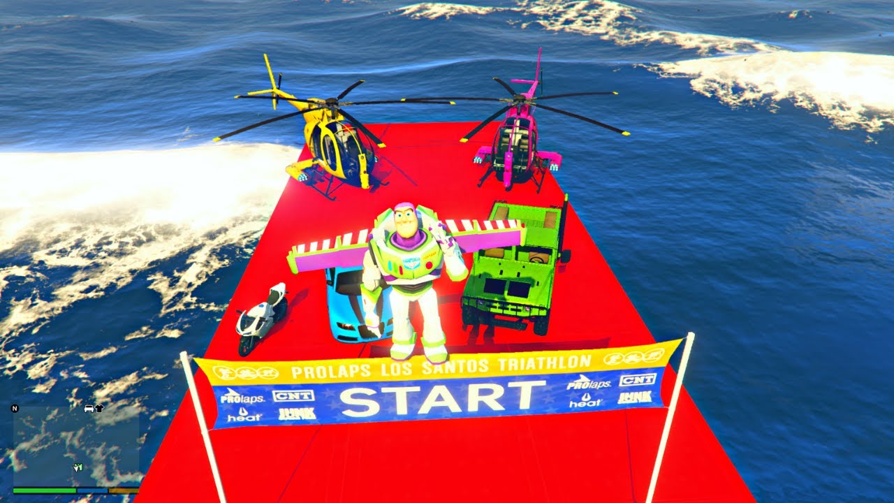 GTA V Epic New Stunt Race For Car Racing Challenge with Buzz Lightyear ...