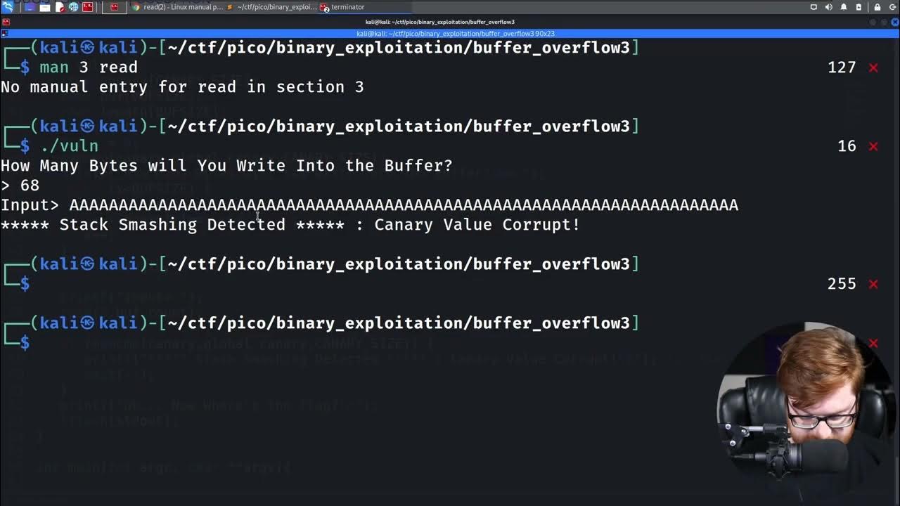 PWN - Bruteforcing Stack Canaries (PicoCTF 2022 #44 'buffer-overflow3') - YouTube