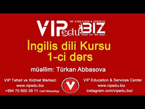İngilis dili kursu 1-ci dərs 2019
