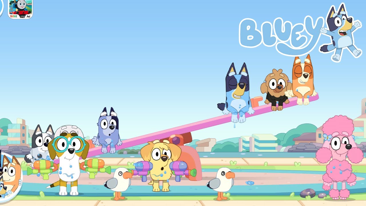 🌈🌈Let's Play Bluey The Videogame! Muffin & Socks Playing With Water ...