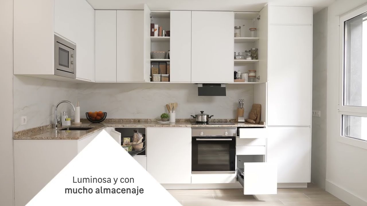 Cocinas pequeñas en L: no renuncies a la luz y al almacenaje | Leroy Merlin