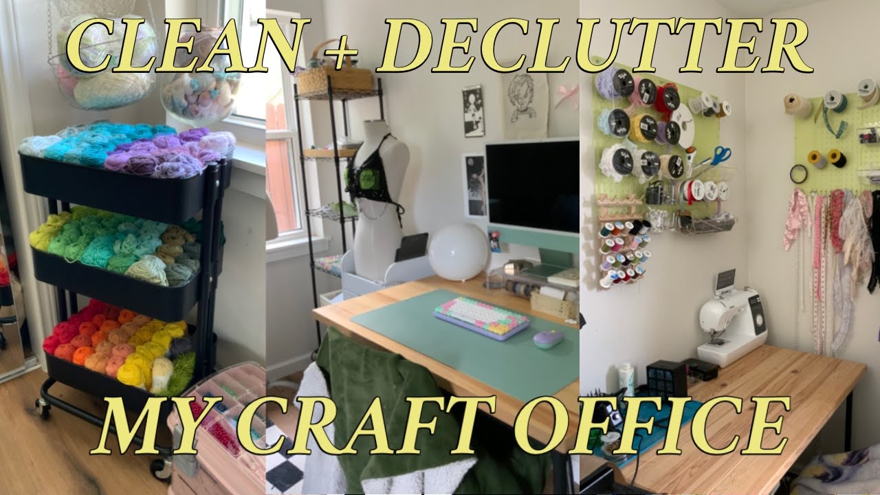 clean + declutter my craft office | summer reset🧹☀️🫧🧺 - YouTube
