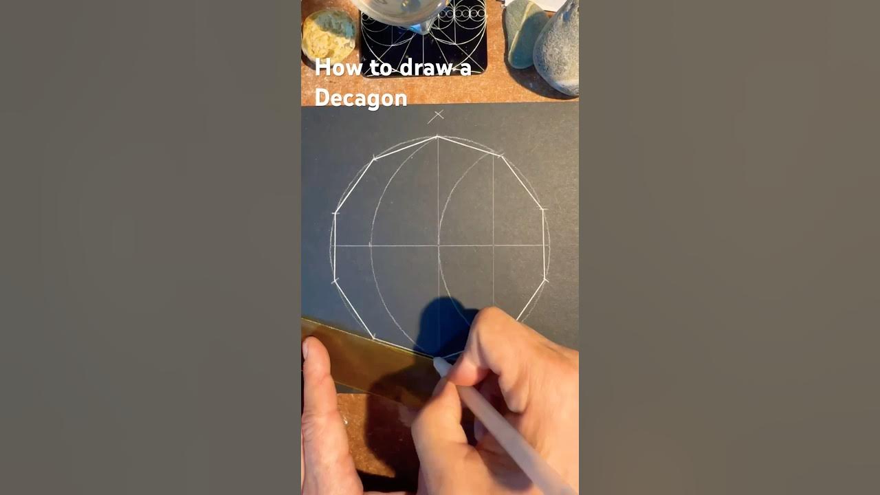 How to draw a Decagon, Ten sided Polygon. Fast - YouTube