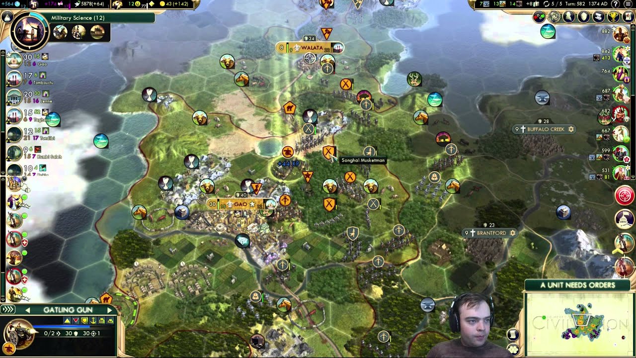 Let's Play Civilization 5 BNW 10:18 - Songhai(Askia) - Marathon - YouTube