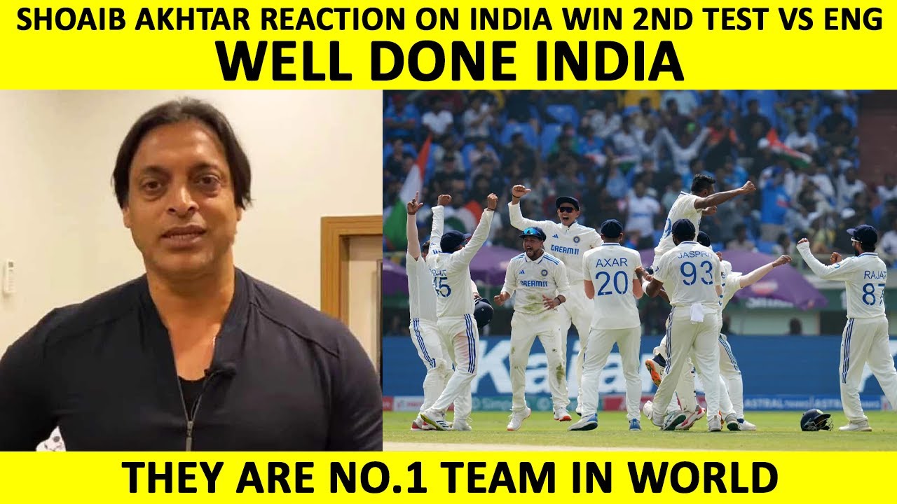 SHOAIB AKHTAR REACTION ON INDIA WIN 2ND TEST VS ENG. - YouTube