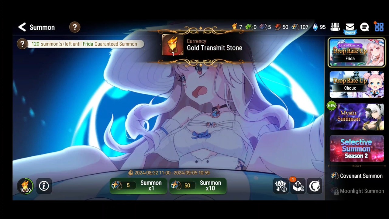 100x 💎 summon for Frida in Epic Seven! #lnt2407 #epicseven - YouTube