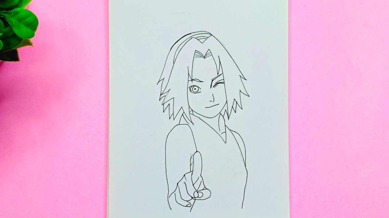 How to draw Sakura Haruno | Anime drawing step by step - YouTube