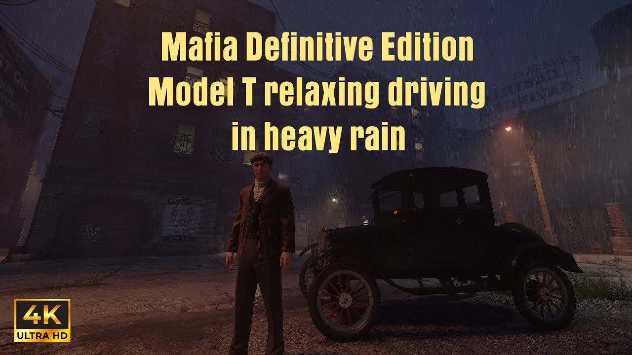 Mafia Definitive Edition - Model T relaxing driving at night in heavy ...