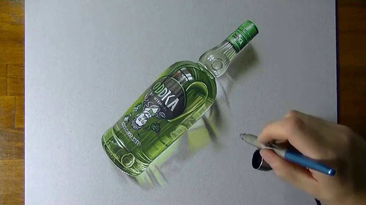 3D Drwaing Video.This time a bottle of ODKA VODKA ..Can't believe on ...