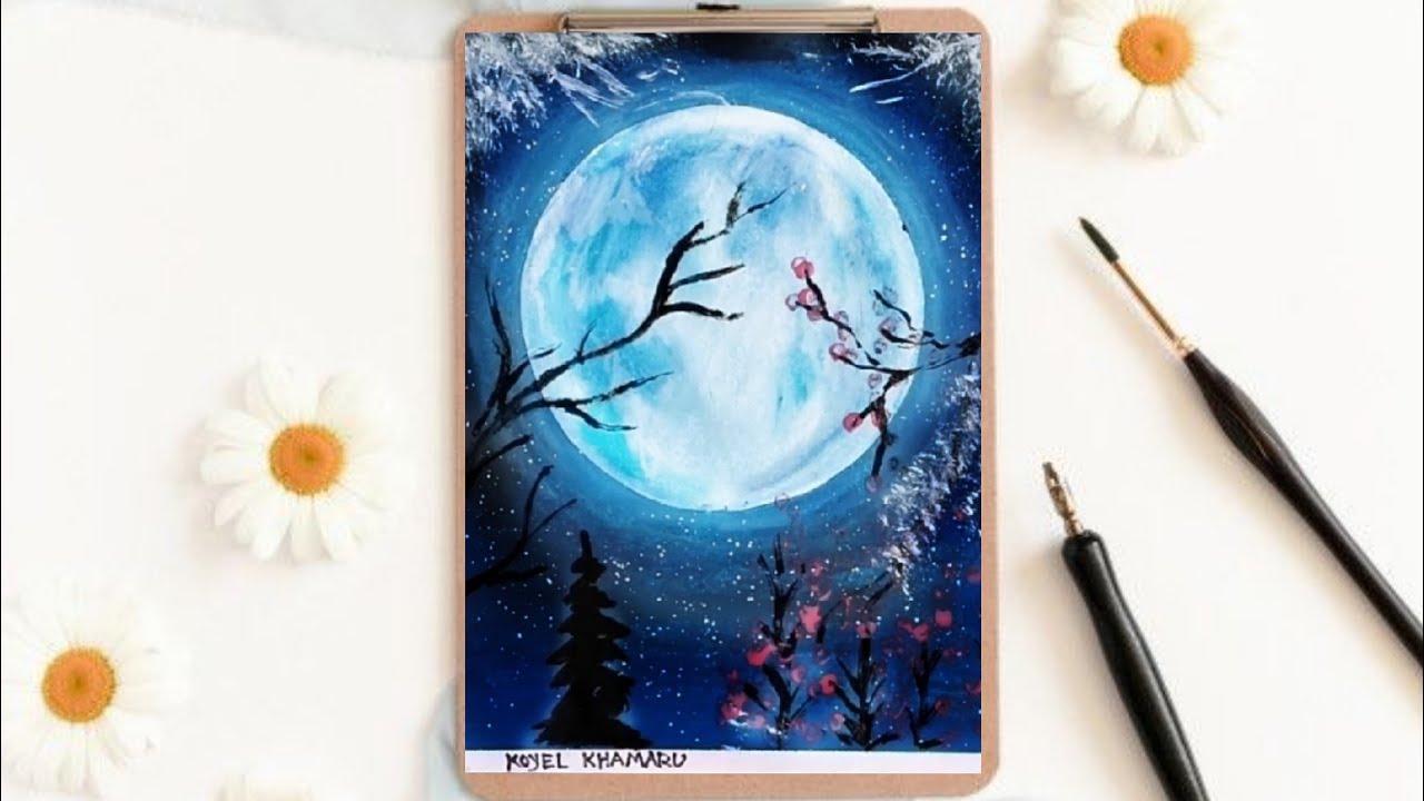 How to draw a Realistic Moon with Oil pastel - Step by step - YouTube