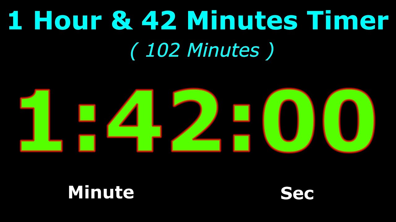 102 Minutes Timer, Digital Clock, 102 Minutes Alarm, 102 Min Stopwatch ...