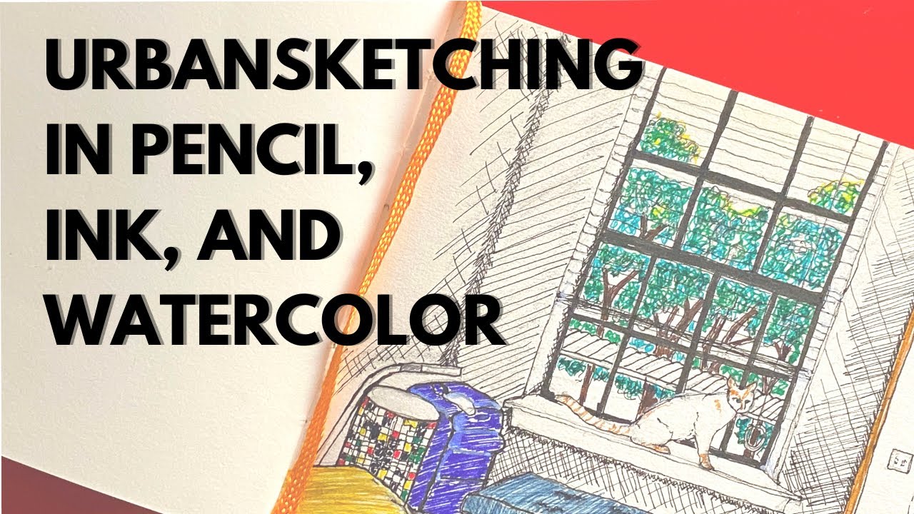 Urban sketching tutorial in pencil, ink and watercolor (STEP BY STEP ...