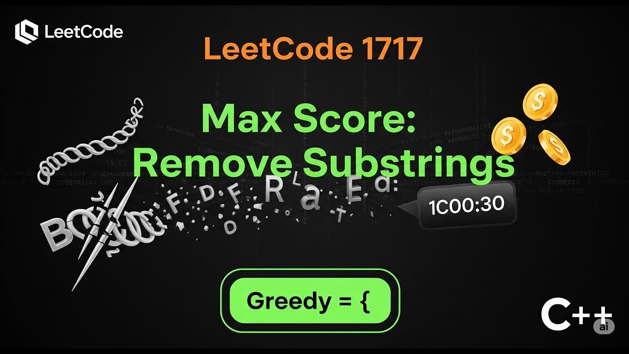 🔥 Leetcode 1717 Maximum Score From Removing Substrings C Greedy Explained 💯 Youtube