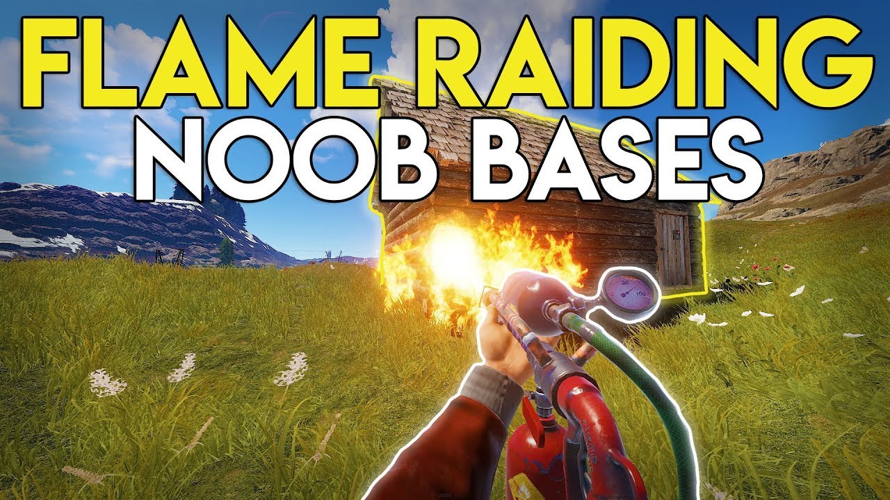 FLAMETHROWER RAIDING NOOB BASES! - Rust Solo Survival #11 - YouTube
