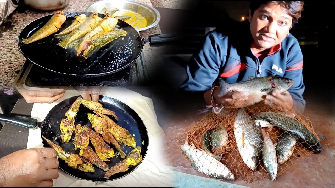Baby Fishings : Catch and cook Small fish for food - Big fish grilled ...