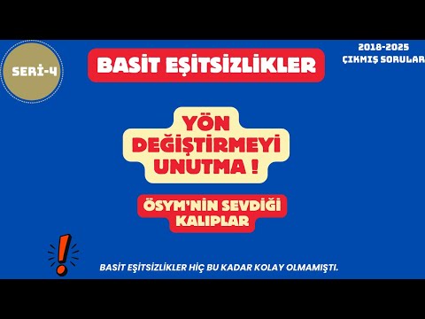 Basit Eşitsizlikler Çıkmış Sorular Çözümü | TYT-AYT 2026 (Seri - 04)