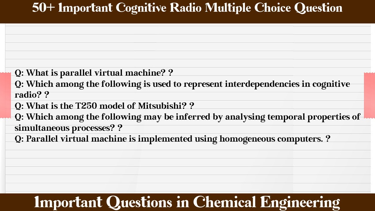 MCQ Questions Cognitive Radio Multiple Choice with Answers - YouTube