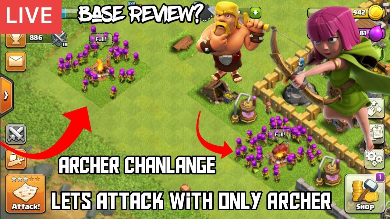 lets attack||with only archer||base review with arj/archer chanlange ...