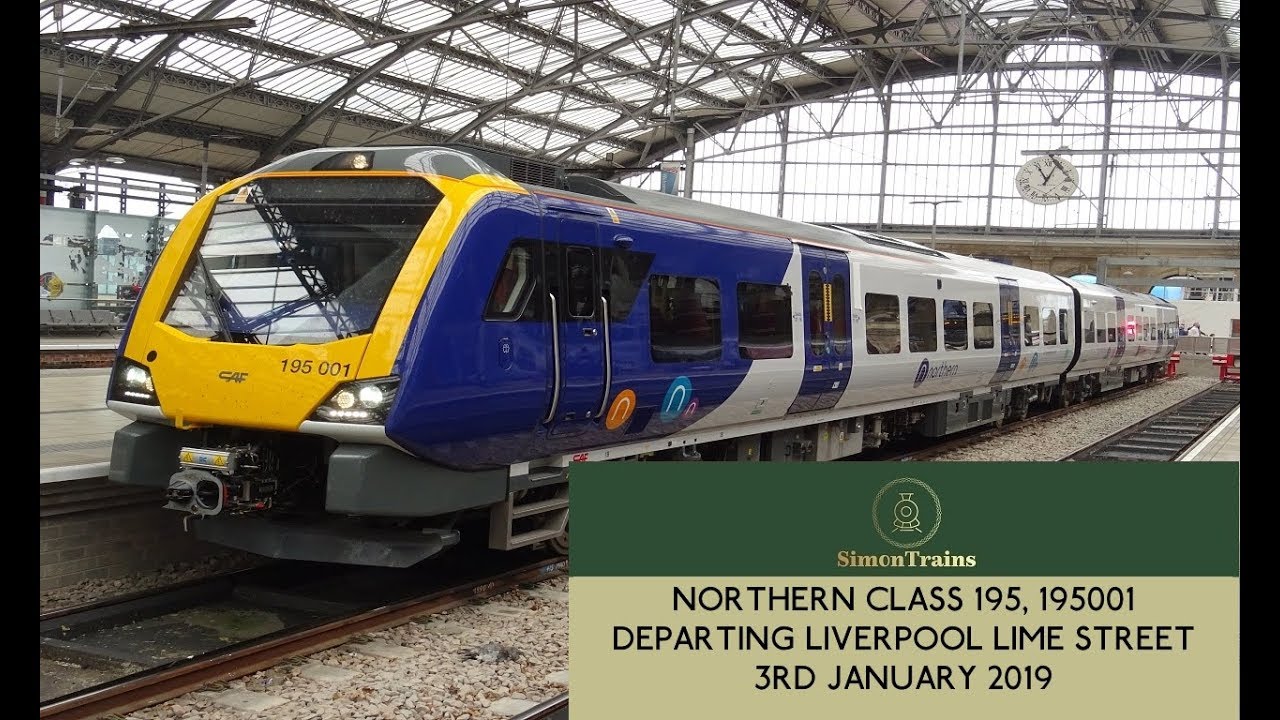 Northern Class 195, 195001, 5Z91 departing Liverpool Lime Street (3rd ...