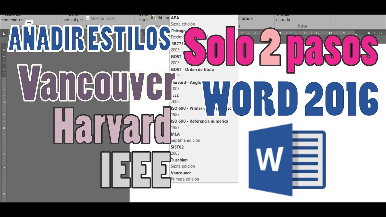 AÑADIR ESTILO VANCOUVER, IEEE EN WORD 2016 WINDOWS 10 - COMPUTIPS - YouTube