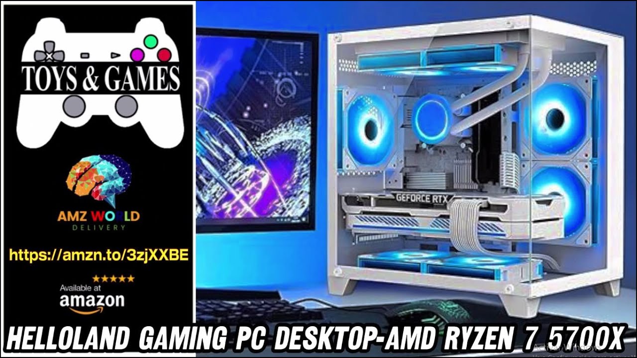 Describing HELLOLAND Gaming PC Desktop-AMD Ryzen 7 5700X, Amazon - YouTube
