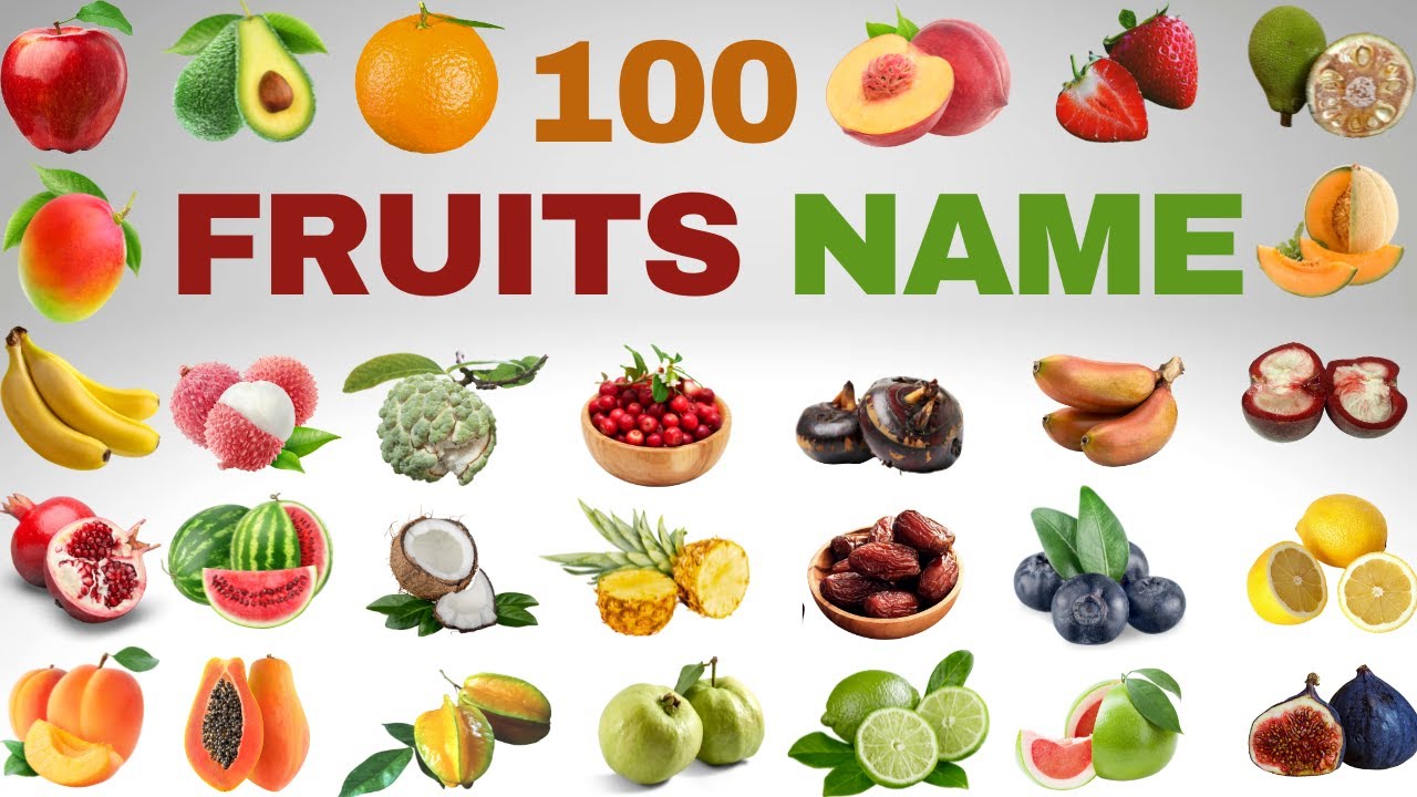 Fruits Vocabulary ll 100 Common Fruits Names in English With Pictures ...