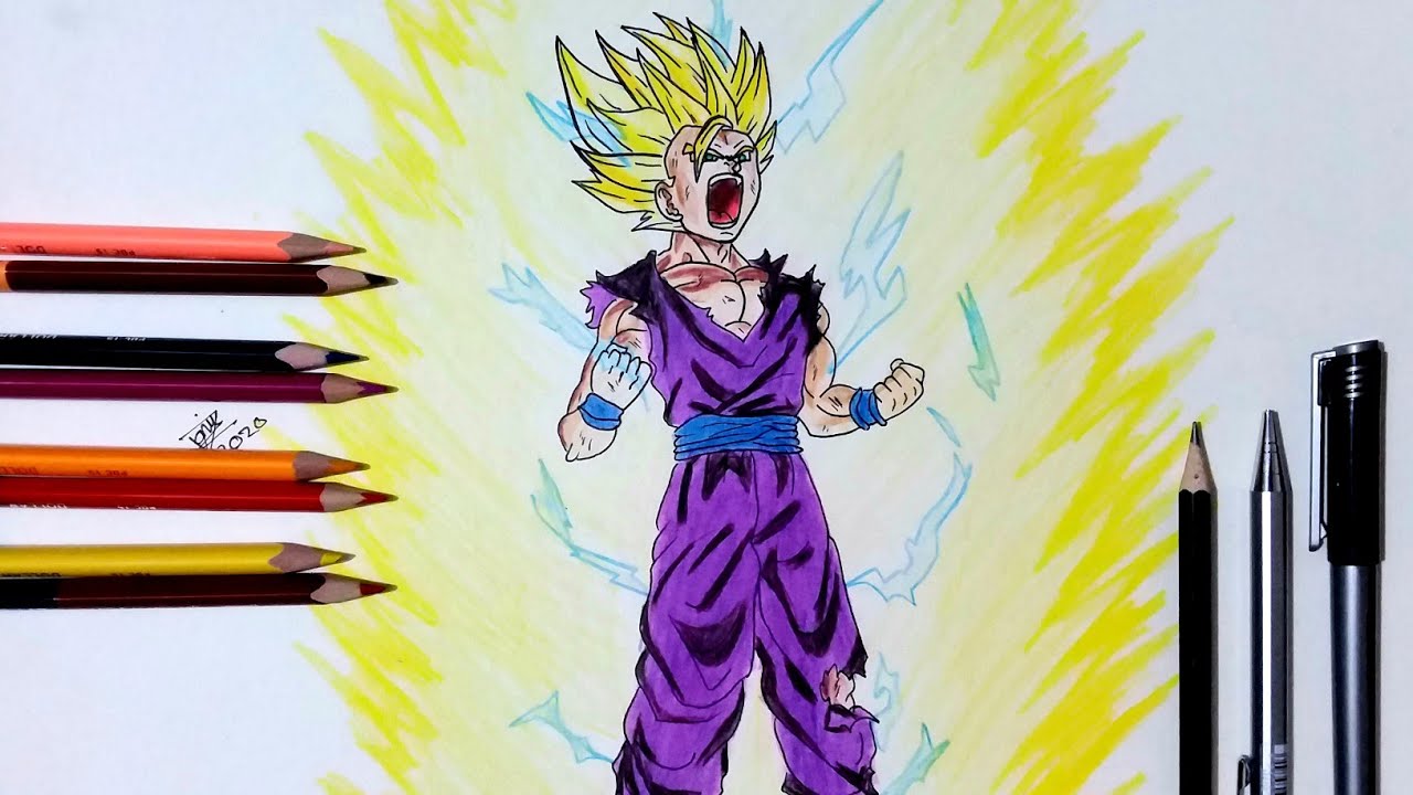 How To Draw Gohan ssj 2 || From Dragon Ballz - YouTube