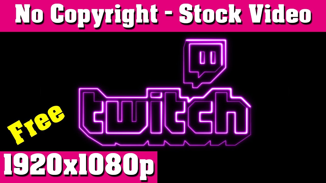 Twitch Neon Logo, Black Screen, Neon Effect, Chroma Key, No Copyright ...