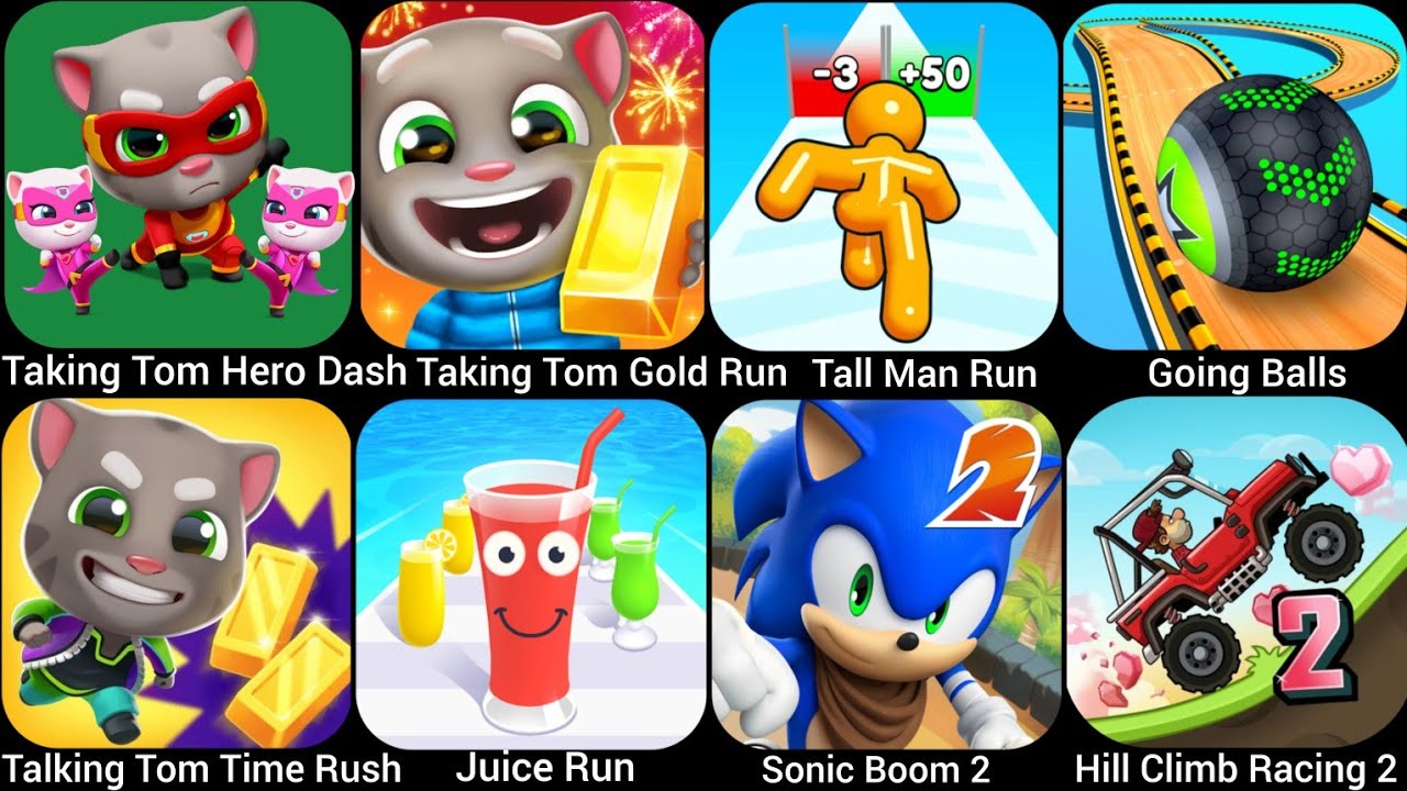 Talking Tom Hero Dash,Tall Man Run, Taking Tom Gold Run, Juice Run ...
