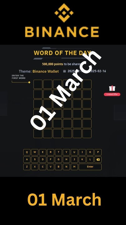 Wodl 01 March | Theme Binance VIP Wotd | Binance word of the day | Wodl answer today - YouTube