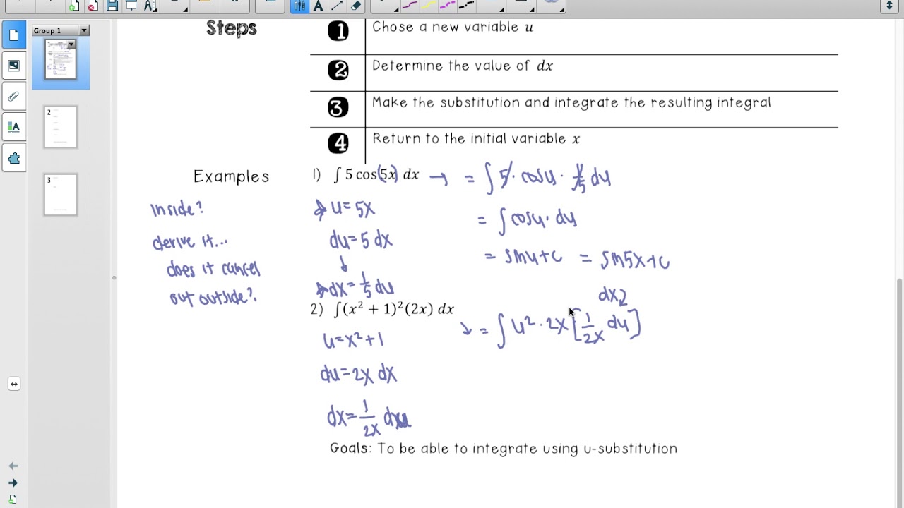 Unit 10.2 u-Substitution of Indefinite Integrals #1(Ex.# 1-5) - YouTube