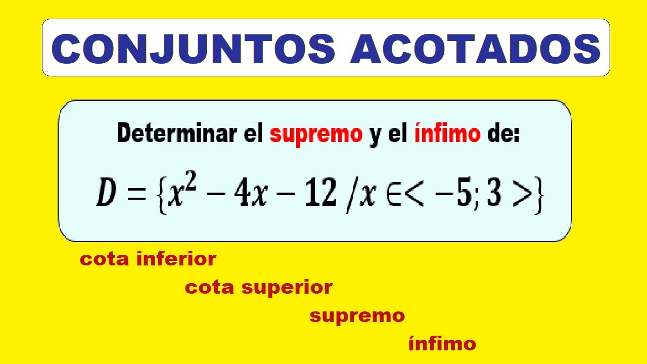 Conjunto acotado || Supremo e ínfimo - YouTube