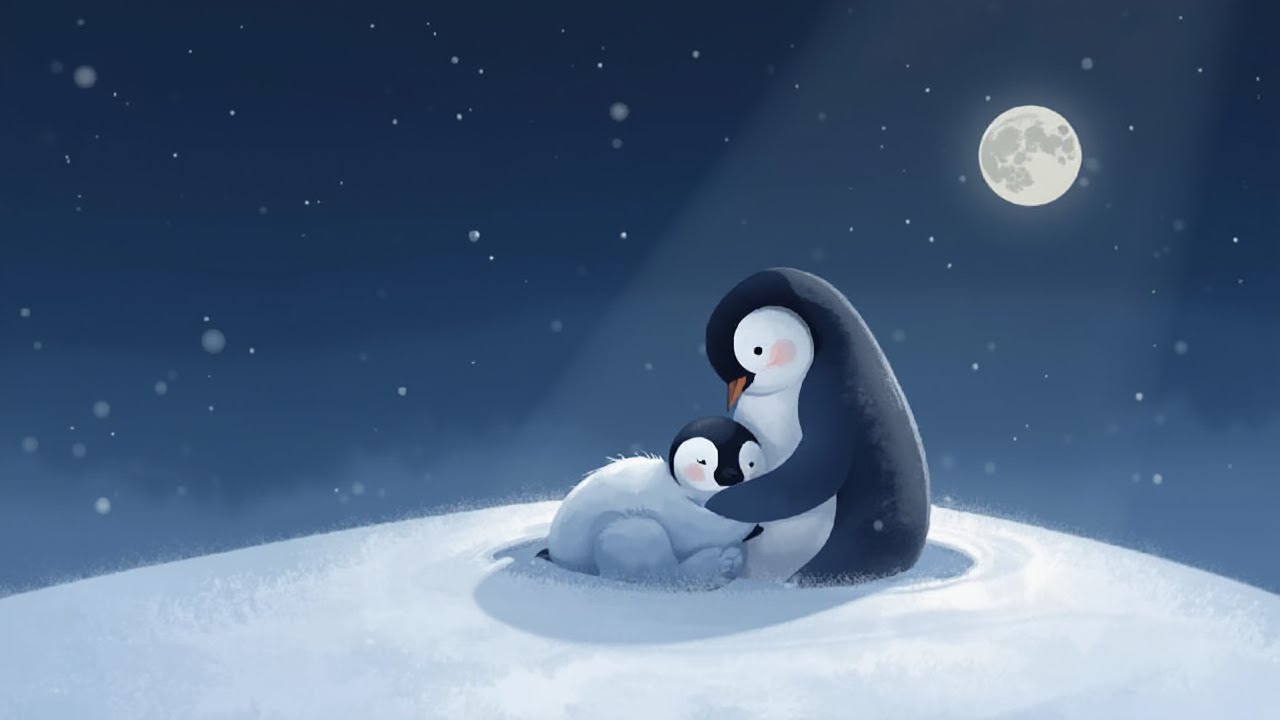 Sleepy Penguin 🐧 | Soft Lullaby for Babies to Fall Asleep Fast (1 Hour ...