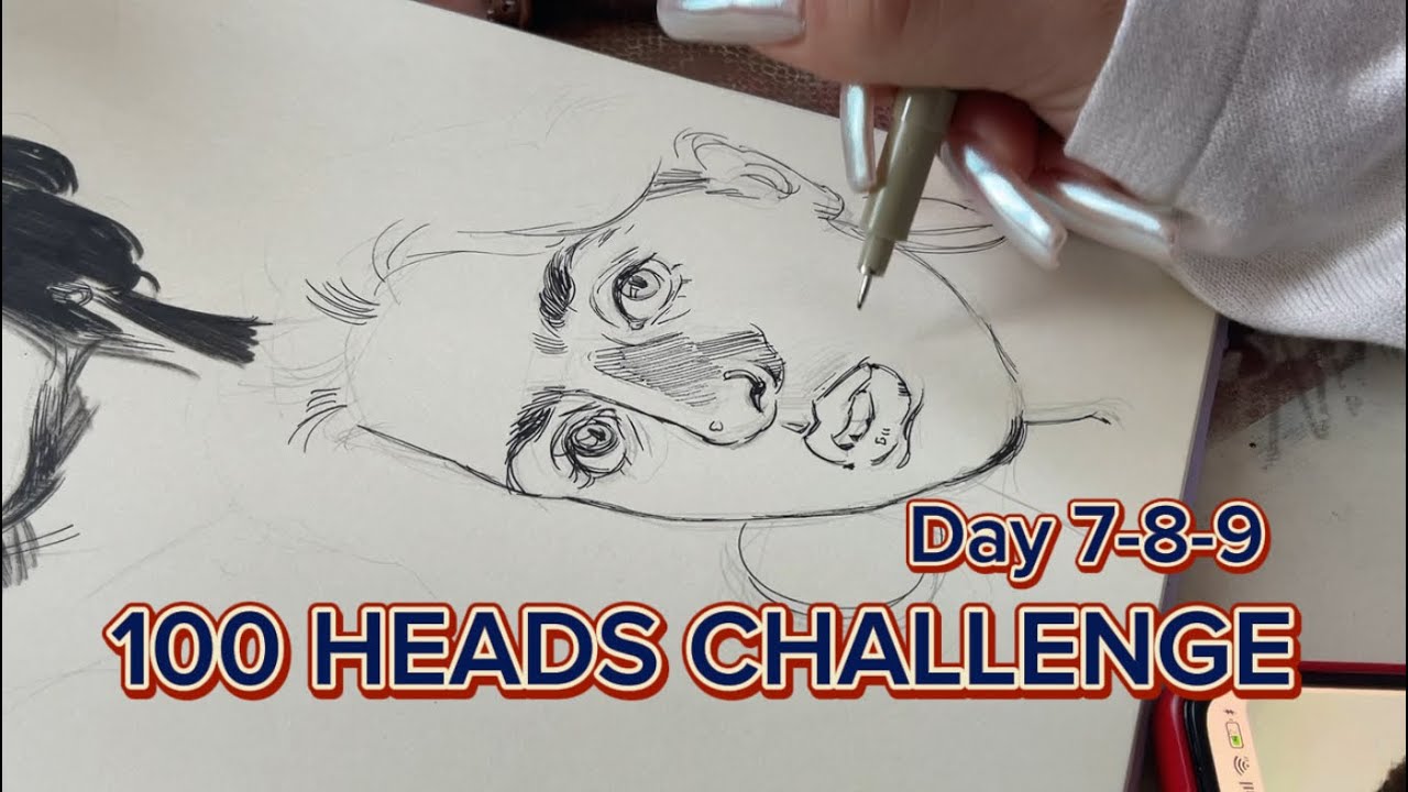Speed-Drawing | 100 Heads Challenge - YouTube