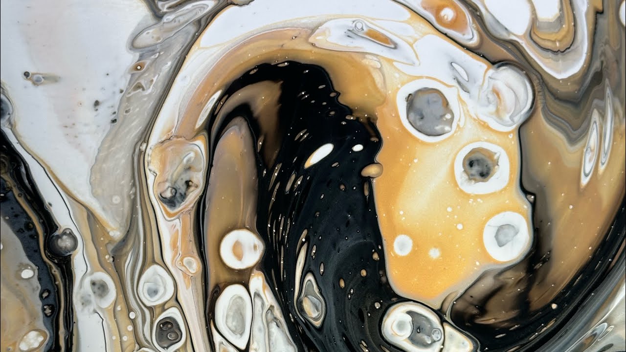 Fluid Art Golden Cosmos - YouTube