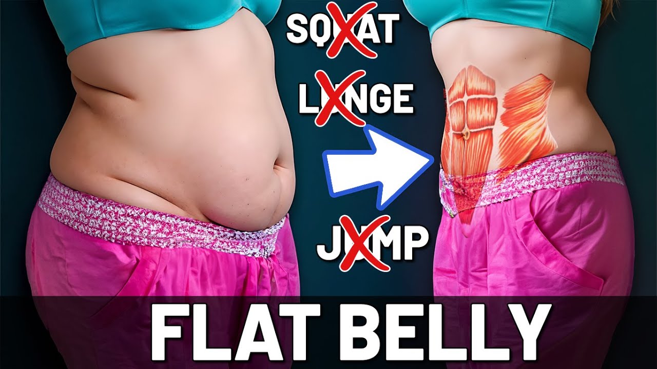 25 Minute No Squat No Lunge Workout for Flat Belly - YouTube