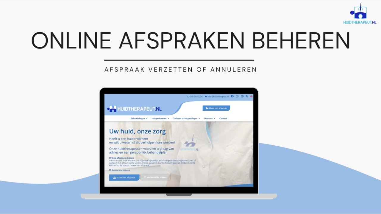 Online uw afspraken beheren - bestaande klant | Huidtherapeut NL - YouTube