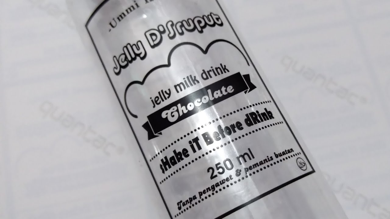 Cetak stiker label botol transparan di medan - YouTube