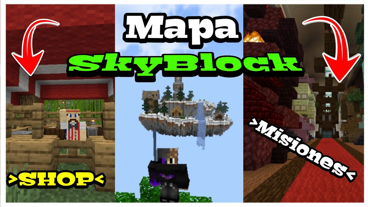 El mejor Mapa de SkyBlock para Minecraft Bedrock 1.18.30 - YouTube