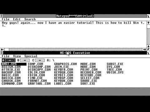 How to kill Windows 1.0 Premiere Edition/1.01 - YouTube