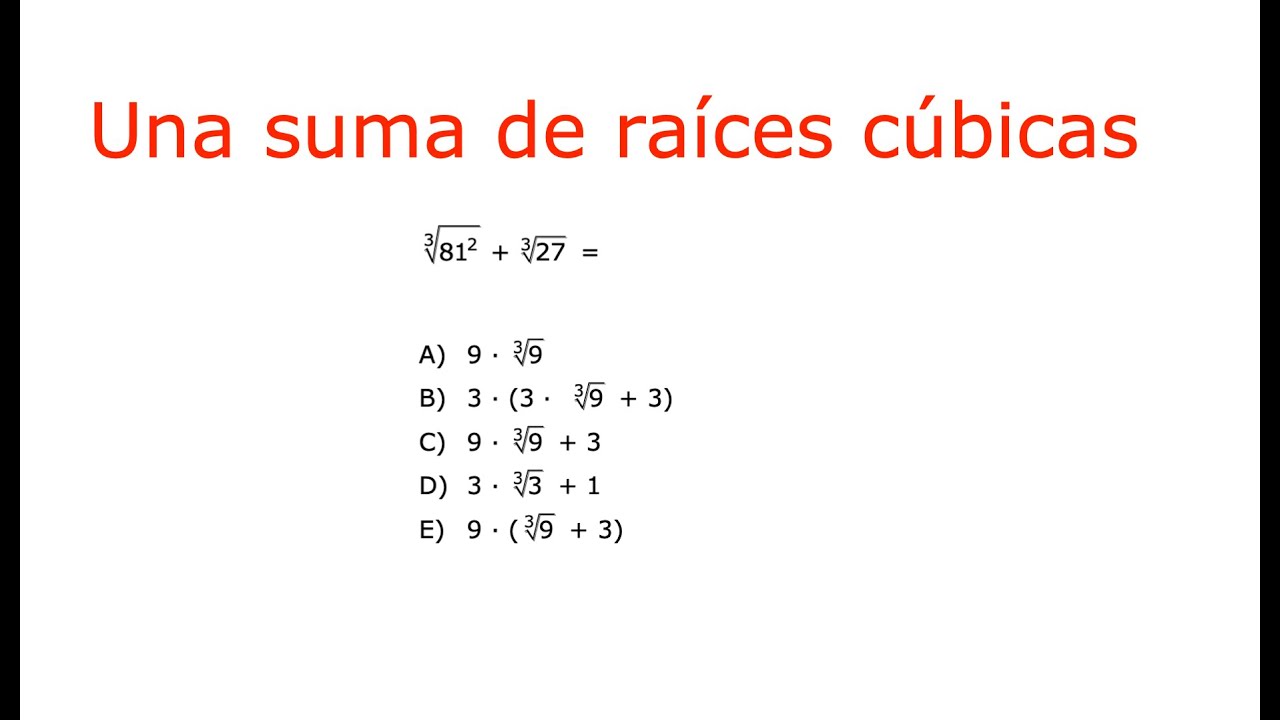 Suma de raíces cúbicas - YouTube