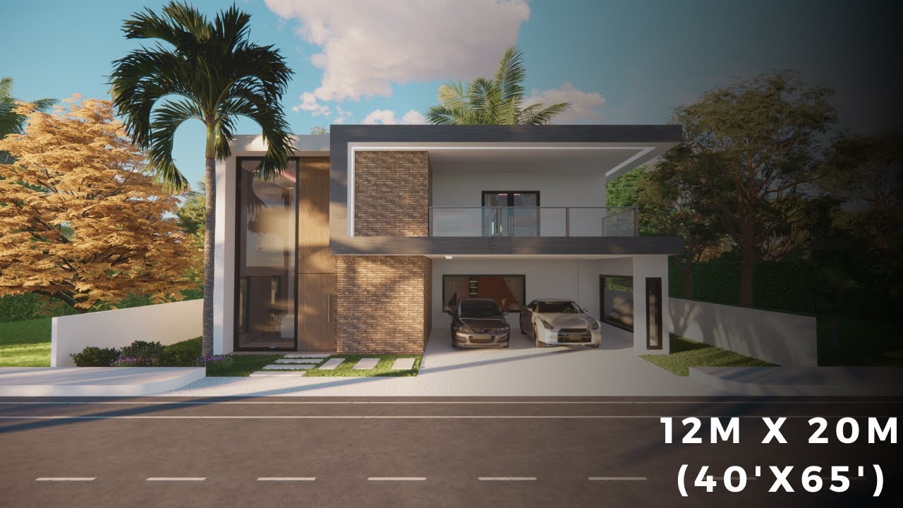 12m x 20m Small House design || Modern House design || low budget ...