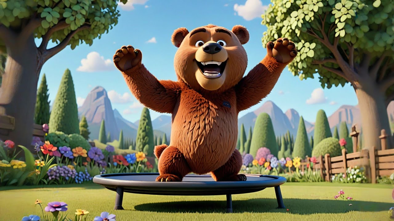 The Bear Who Bounced on a Trampoline – Nursery Rhymes Songs for Kids 🐻🤸 ...