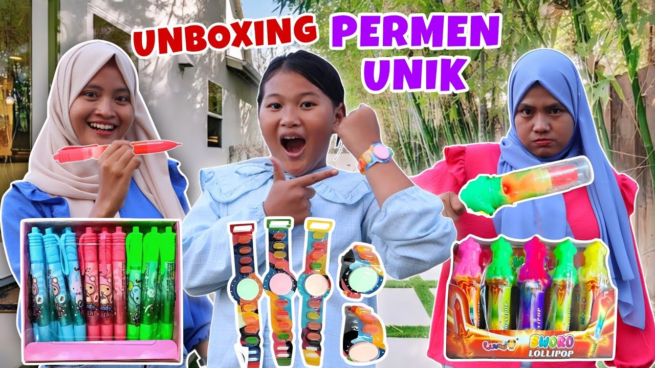 UNBOXING MACA-MACAM PERMEN UNIK | PERMEN PEDANG PERMEN JAM PERMEN ...