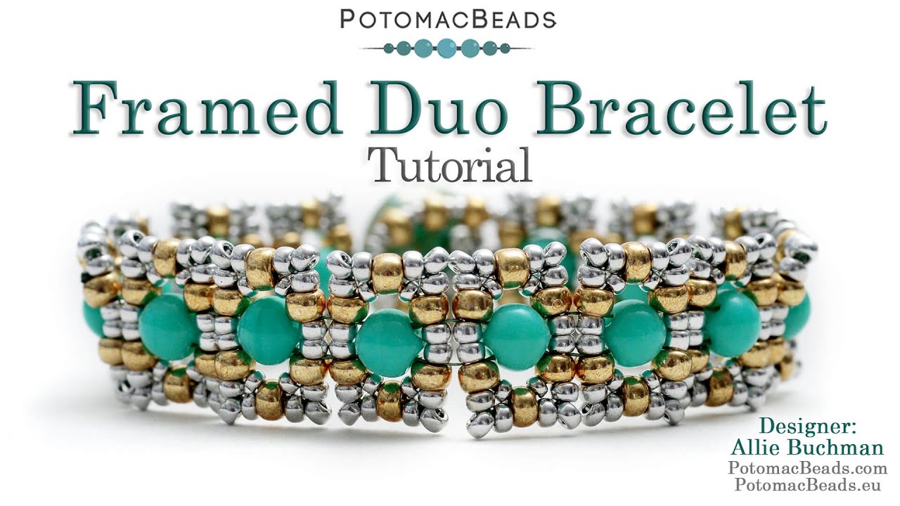 Framed Duo Bracelet - DIY Jewelry Making Tutorial by PotomacBeads - YouTube