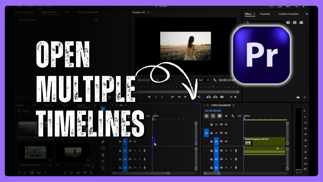 How to Open and View Multiple Timelines in Premiere Pro - YouTube