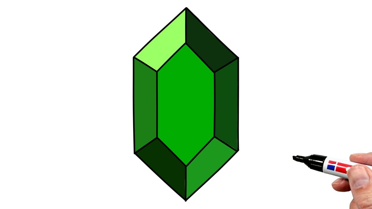 How to Draw a Rupee From The Legend of Zelda - YouTube