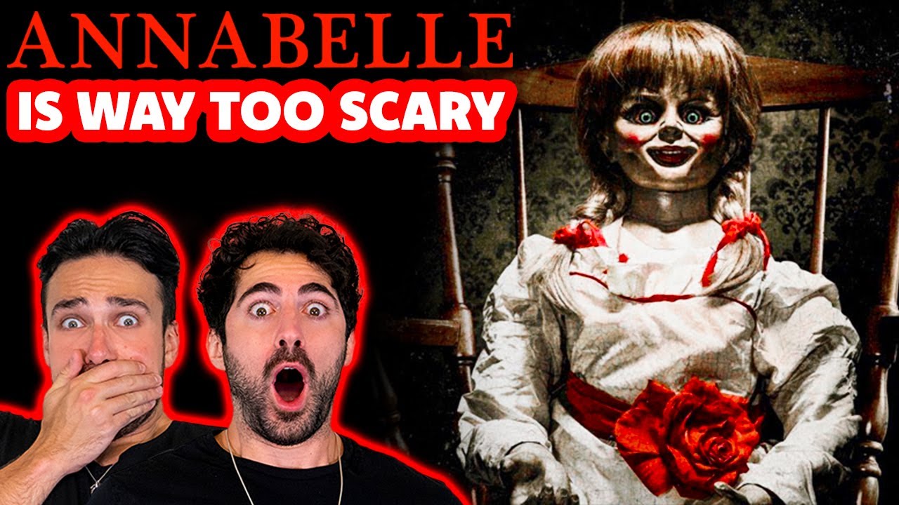 Easily scared man-babies freak out watching "ANNABELLE" - YouTube